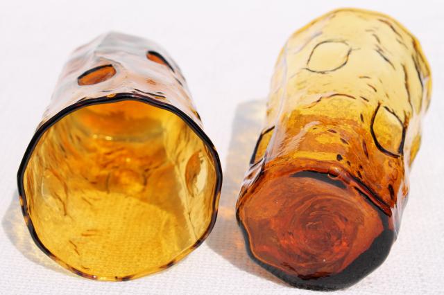 MCM vintage Decatur crinkle glass tumblers, set of drinking glasses in ...