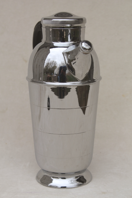 Deco Krome Kraft chrome martini pitcher cocktail mixer shaker vintage ...