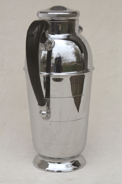 Deco Krome Kraft chrome martini pitcher cocktail mixer shaker vintage ...