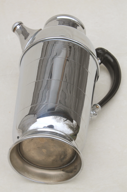 Deco Krome Kraft chrome martini pitcher cocktail mixer shaker vintage ...