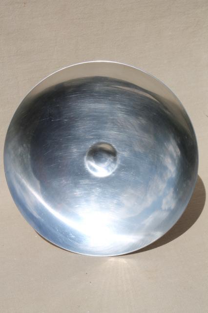 retro mod vintage Danish modern style stainless steel pedestal plate or ...