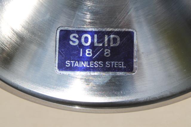 retro mod vintage Danish modern style stainless steel pedestal plate or ...