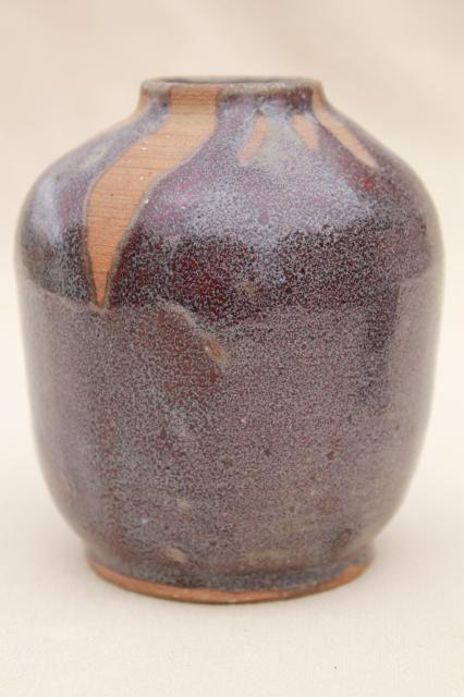 vintage weed pot vases, rustic handcrafted studio art pottery bottle ...