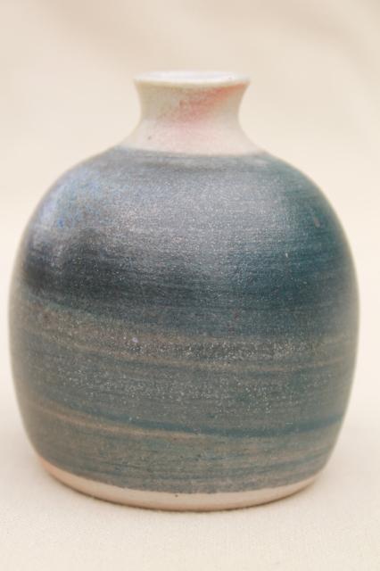 vintage weed pot vases, rustic handcrafted studio art pottery bottle ...